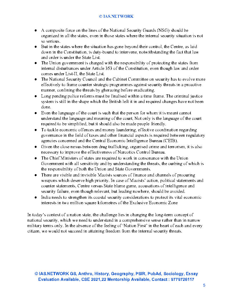 Ias Network Internal Security Notes For Upsc Ias Gs 3 English Medium